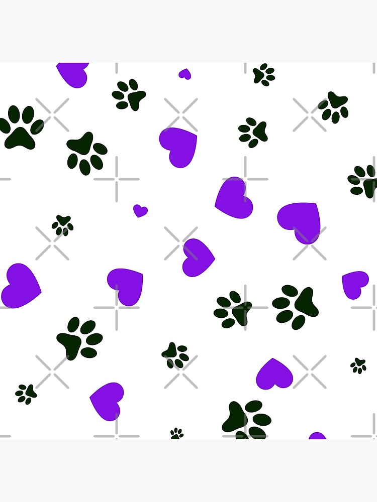 "Dog Paw Purple Heart Art" Poster for Sale by Tshirtstory | Redbubble