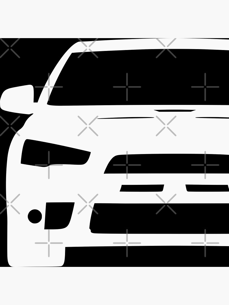"Mitsubishi Lancer EVO X EVO 10 white silhouette" Poster for Sale by ...
