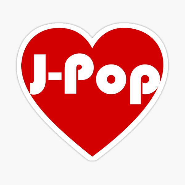 "J-Pop Heart Motif JPop Design Women Men Japan" Sticker for Sale by ...
