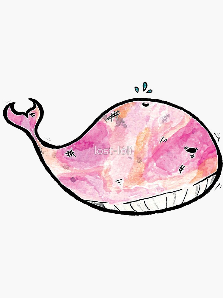 "Baleine Rose" Sticker by lost-loli | Redbubble