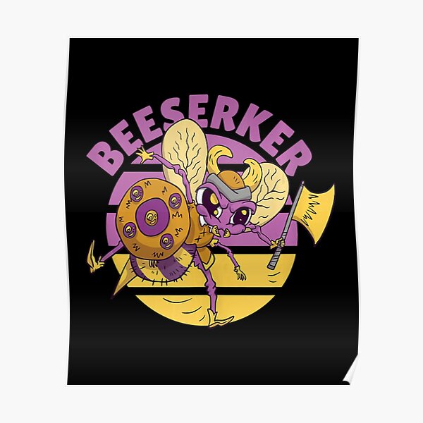 "Berserker Bee Viking Warrior Axe Kawaii" Poster for Sale by MecHana | Redbubble