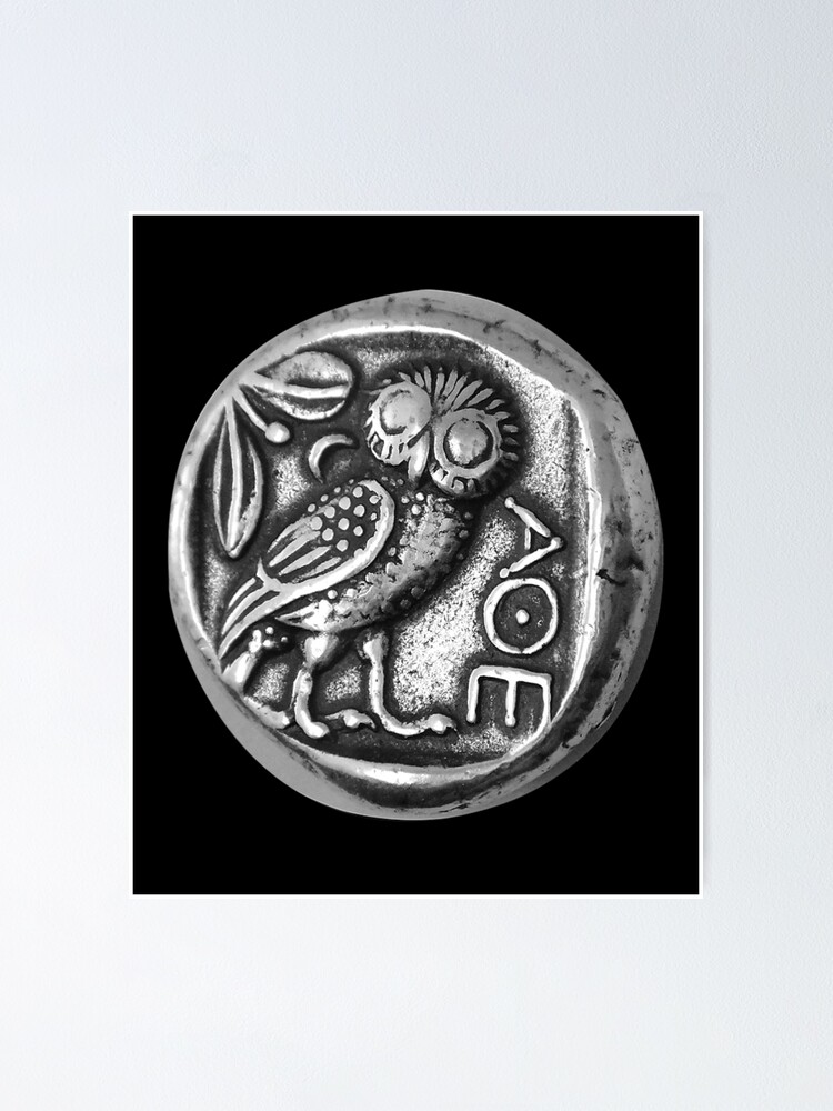 Póster «Búho De Atenea Moneda Minerval Aoe Simbolismo» de MecHana ...
