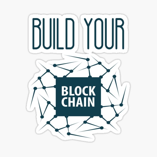 "Build your blockchain" Sticker for Sale by Arinmore | Redbubble