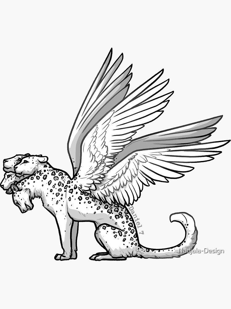"Four-headed Leopard" Sticker for Sale by Nadjala-Design | Redbubble