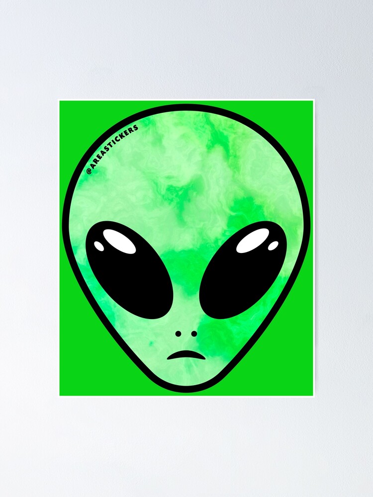 "Alien head - Green Gas skin" Poster for Sale by AreaStickers | Redbubble