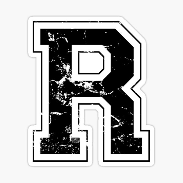"Initial Letter R Black Jersey Sports Athletic Player" Sticker for Sale ...