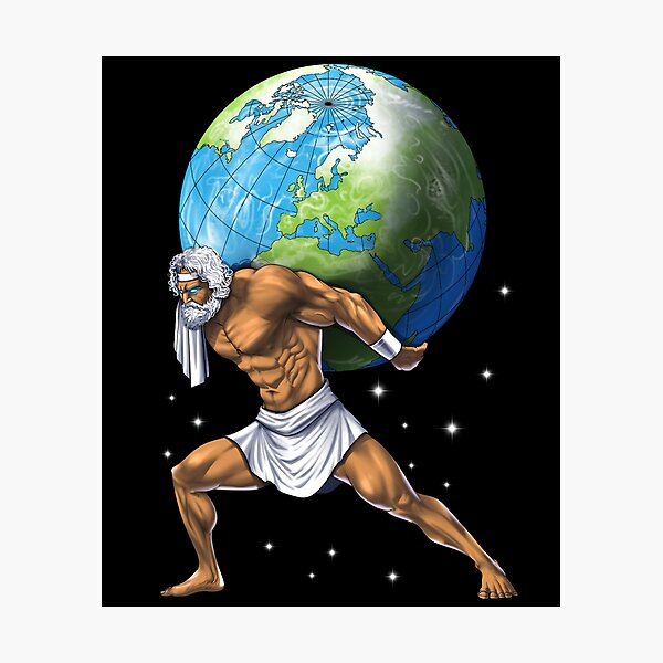 Lámina fotográfica «Dios de la mitología griega Atlas» de underheaven ...