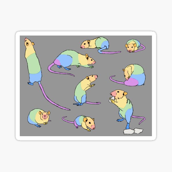 "rainbow rats grey" Sticker for Sale by Lugubris | Redbubble