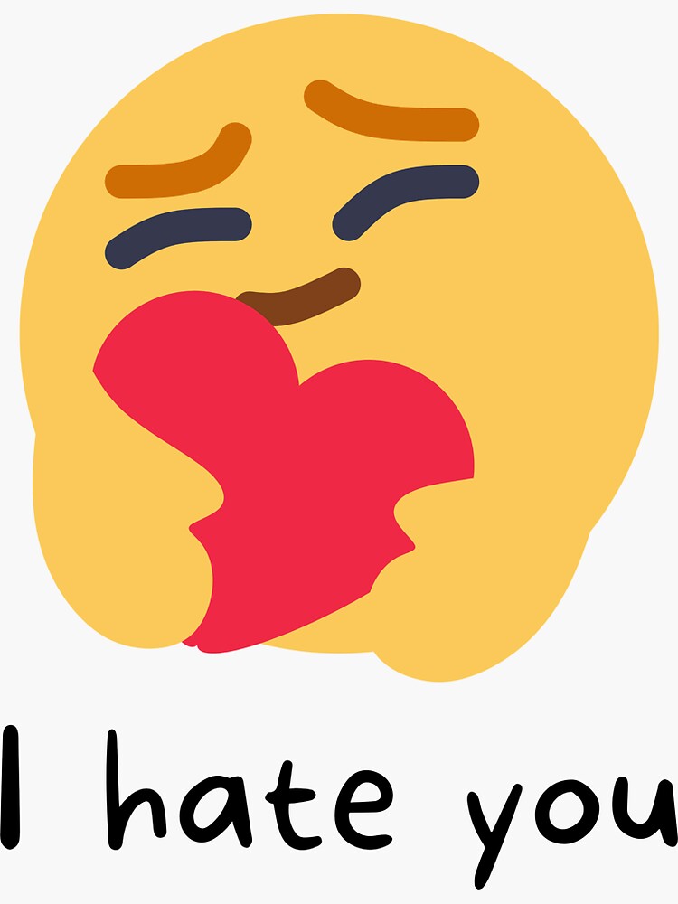 "I Hate you smile" Sticker for Sale by theaggi | Redbubble