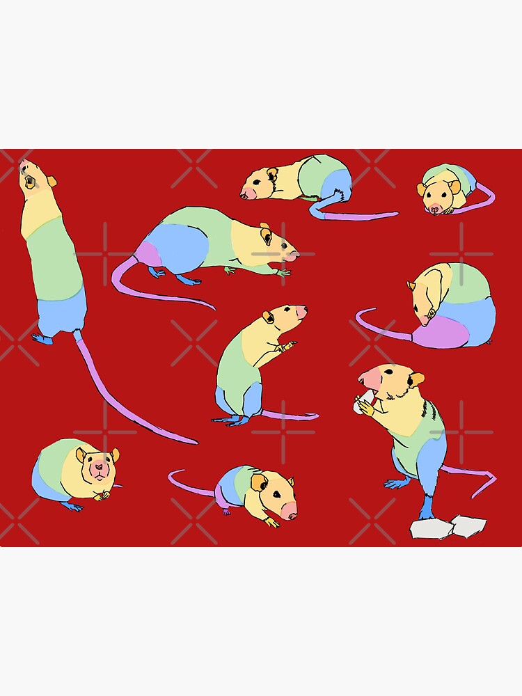 "rainbow rats red" Sticker for Sale by Lugubris | Redbubble