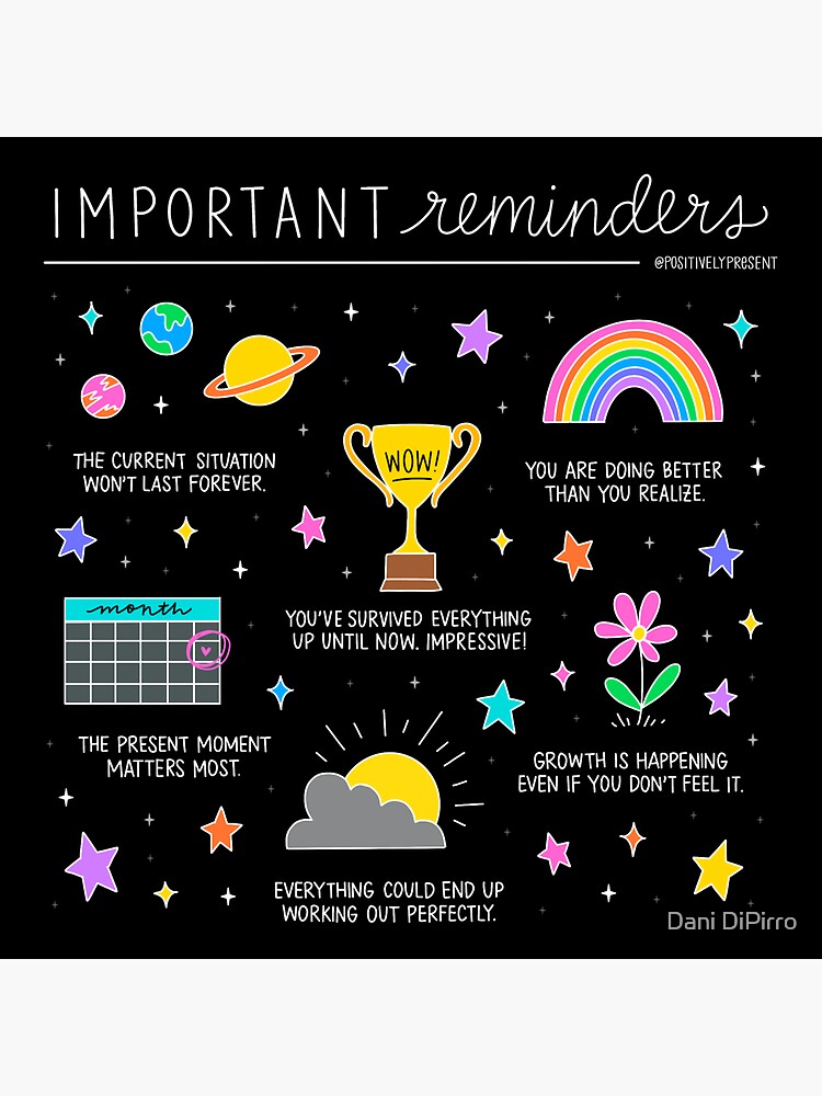 "Self-Care Reminders - Positively Present" Magnet for Sale by ...