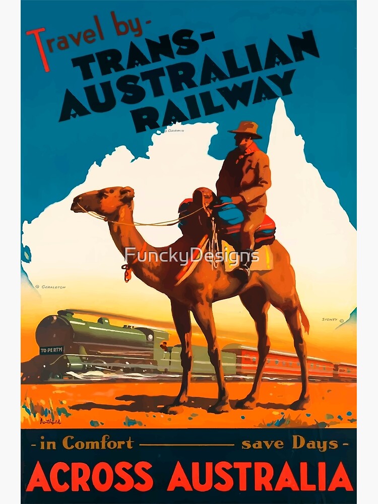 "Travel By Trans Australian Railway Suitcase Sticker" Poster for Sale ...