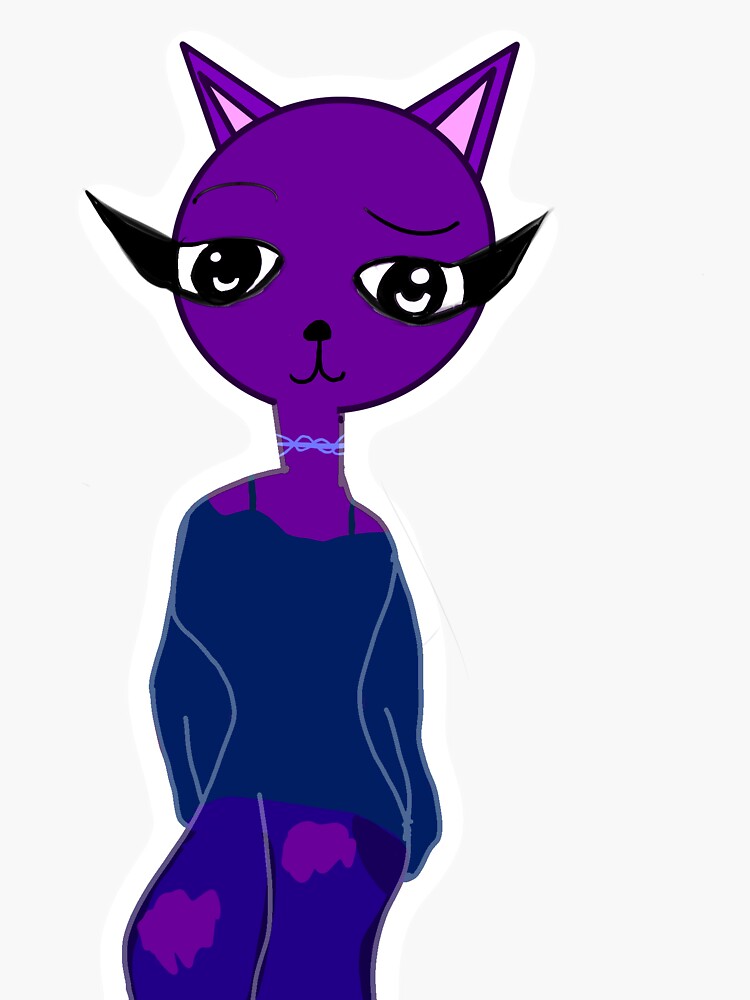 "Purple cat girl sticker " Sticker for Sale by SquishStickers3 | Redbubble