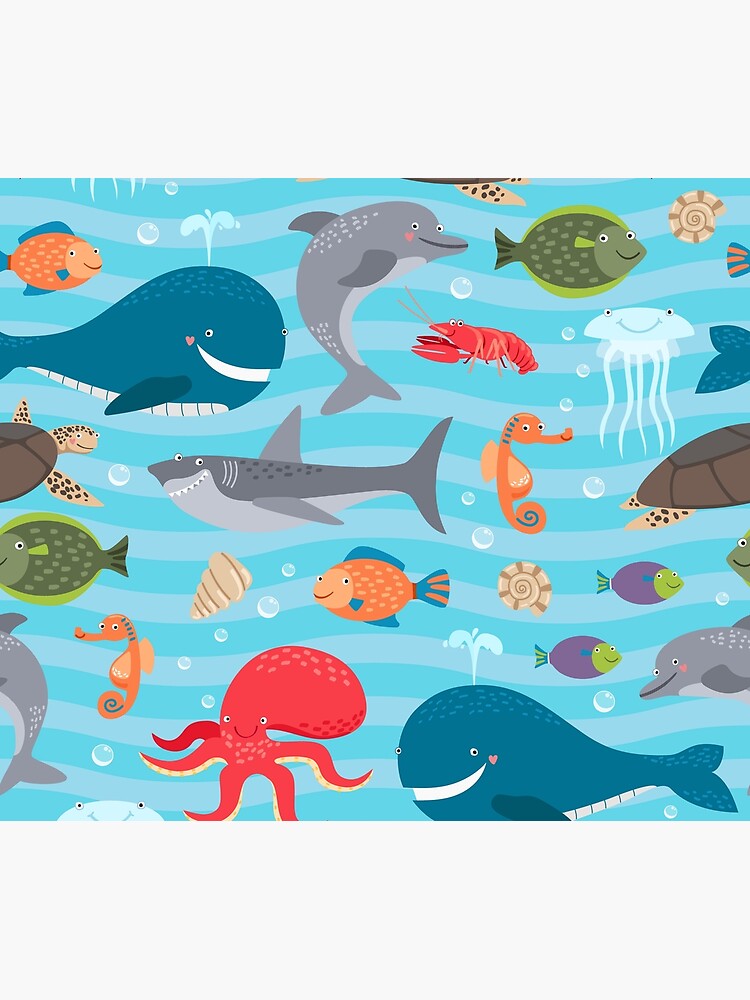 "Aquatic Animals" Poster for Sale by Hotbees | Redbubble