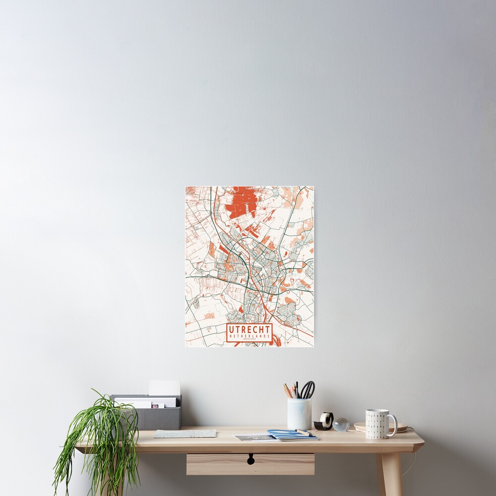 "Utrecht City Map of Netherlands - Bohemian" Poster for Sale by deMAP ...