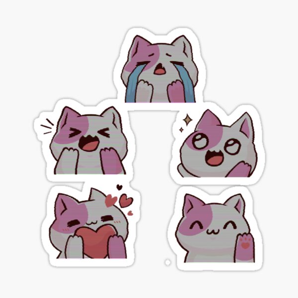 Kawaii Chibi Cat Set Sticker For Sale By Creativejamila Redbubble
