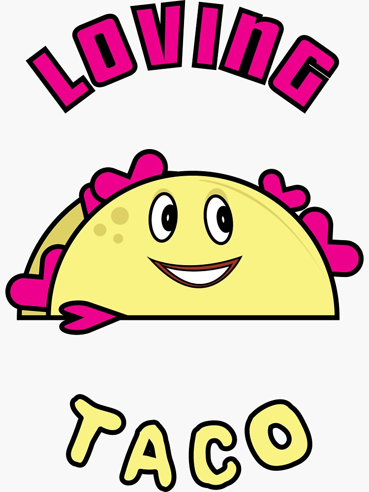 "Loving taco smiling food hearts and text logo illustration design cute ...