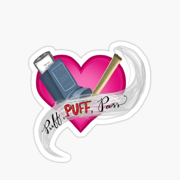"Puff, puff, pass" Sticker for Sale by Religiousbeef | Redbubble