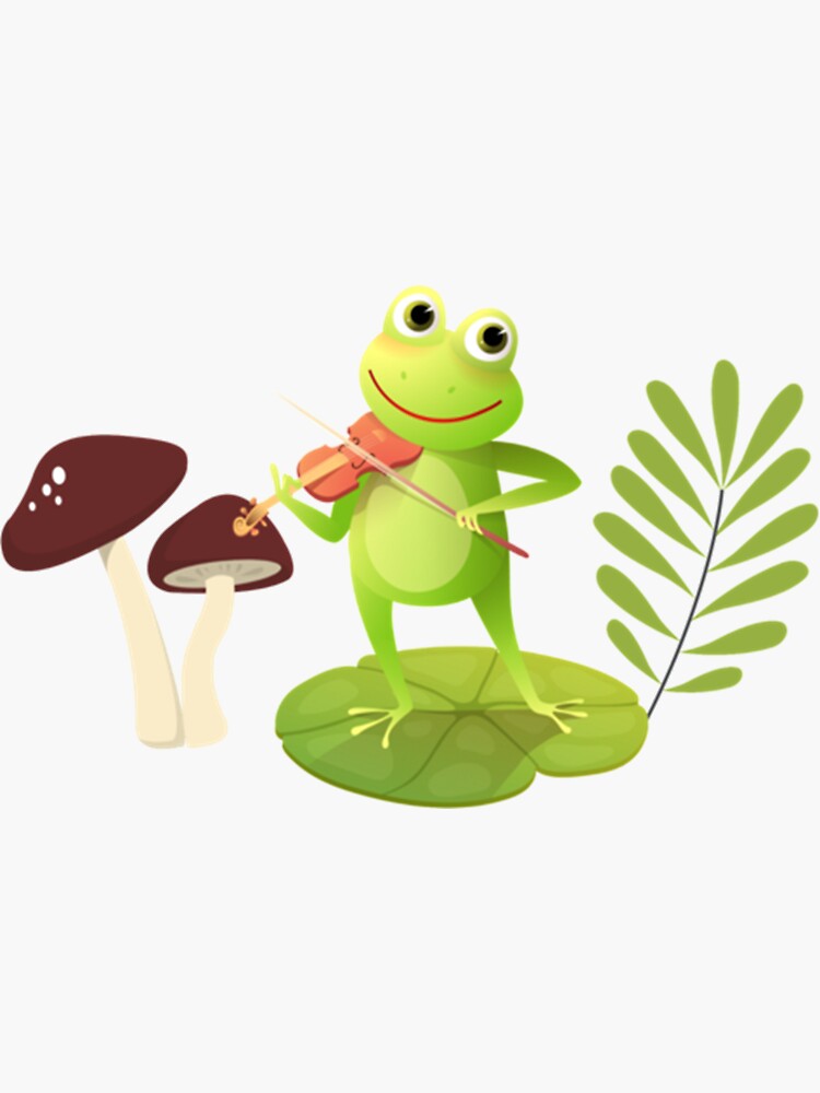 "Cute Frog and Fiddle Cottage Core Aesthetic Classic " Sticker for Sale ...