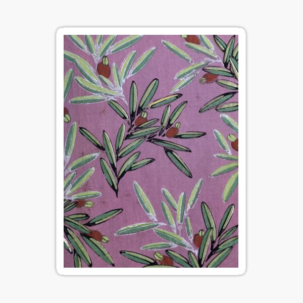 "Foliage on purple background" Sticker for Sale by JunOWay | Redbubble