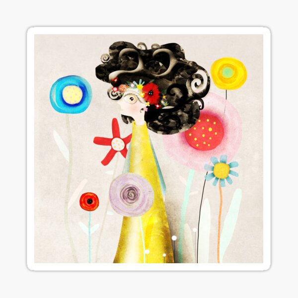 "Thinking left side brain sometimes - Flowers and Huge eye doll art ...