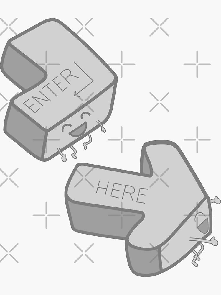 "Enter Here - Cute Running Playful Enter Key" Sticker for Sale by ...