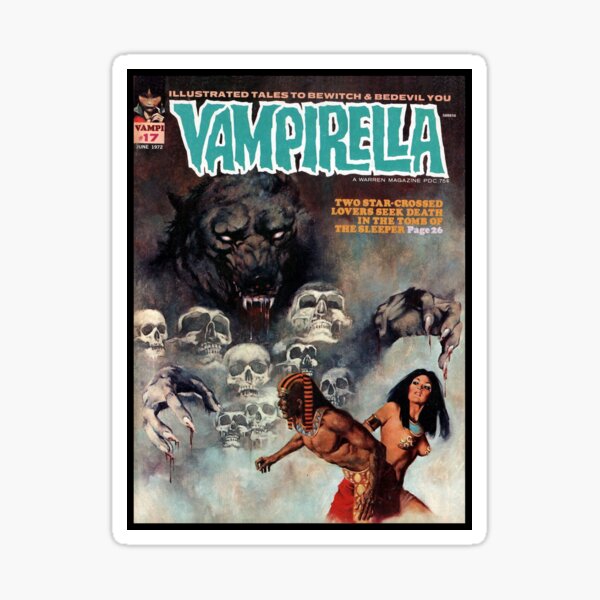 "YEP, ANOTHER GREAT VINTAGE VAMPIRELLA MAGAZINE COVER!" Sticker for ...
