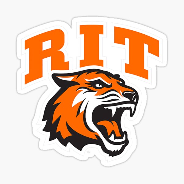 "Rochester Institute of Technology RIT Tiger Stacked Logo" Sticker for ...
