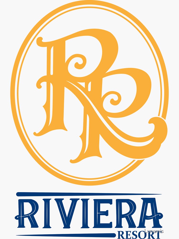 "Riviera Resort Logo" Sticker for Sale by Lunamis | Redbubble