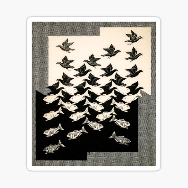 "M.C. Escher" Sticker for Sale by Flamingomom | Redbubble