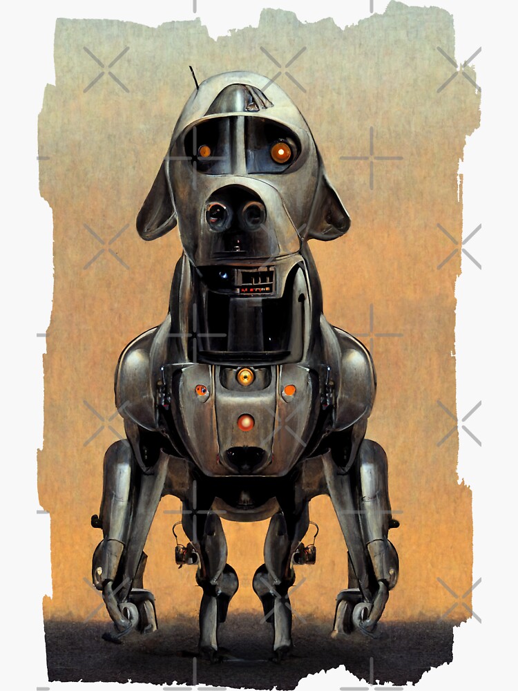 "Robot Dog | Science Fiction Illustration" Sticker for Sale by TMBTM ...