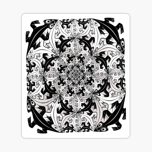 "M.C. Escher" Sticker for Sale by Flamingomom | Redbubble