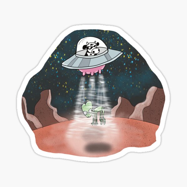 "UFO cow" Sticker for Sale by Sam-Levitsky | Redbubble