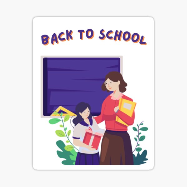 "Back To School Design Featuring Teacher & Student" Sticker for Sale by ...