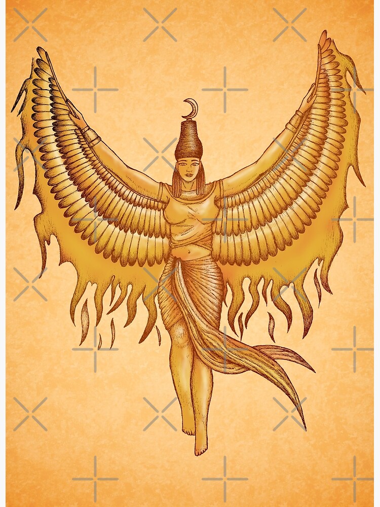 "Isis, Goddess Egypt with wings of the legendary bird Phoenix" Framed ...