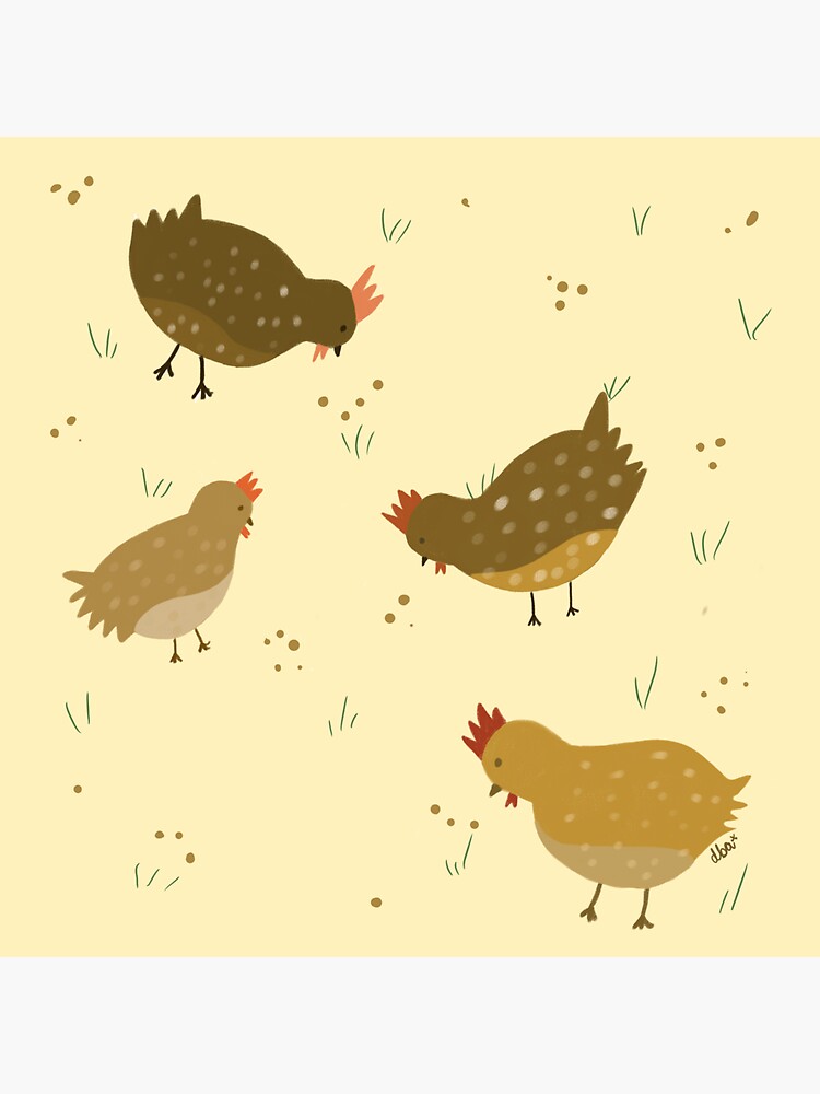 "Cluck Cluck Chicken Cute Fun Illustration" Sticker for Sale by ...
