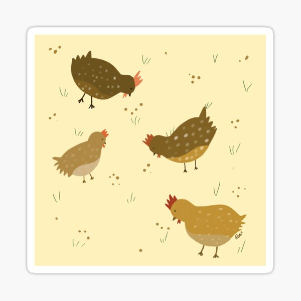 "Cluck Cluck Chicken Cute Fun Illustration" Sticker for Sale by ...