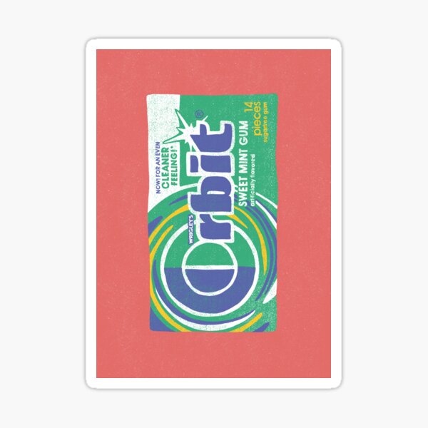 "Orbit Gum Hand Drawn Risograph Style Design" Sticker for Sale by ...