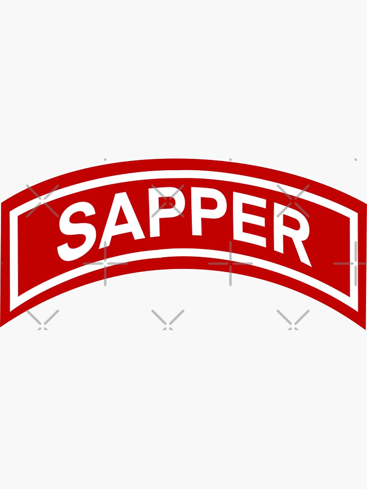 "Red and White Sapper Tab" Sticker for Sale by SoupSandwitch | Redbubble