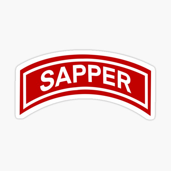 "Red and White Sapper Tab" Sticker for Sale by SoupSandwitch | Redbubble