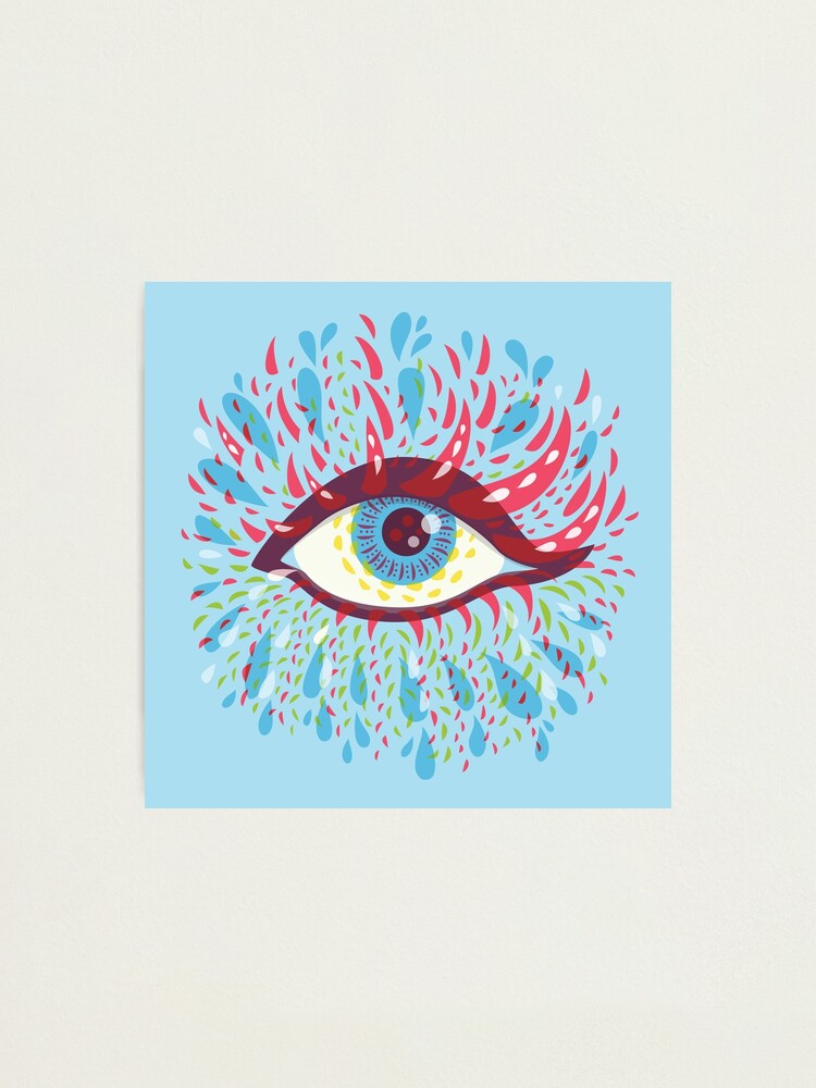 "Weird Blue Psychedelic Eye Trippy Art" Photographic Print for Sale by ...