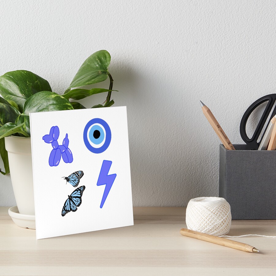 "Blue Preppy Sticker Pack" Art Board Print for Sale by art-by-maddie ...