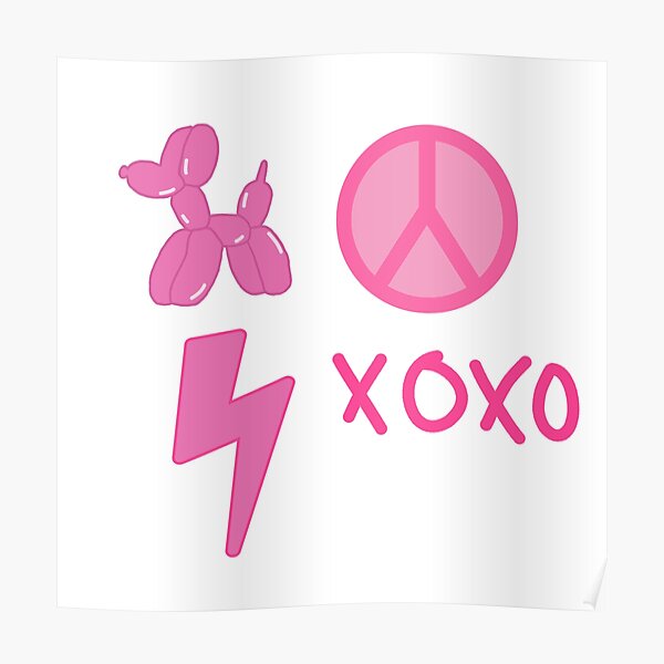 "Pink Preppy Sticker Pack" Poster for Sale by art-by-maddie | Redbubble