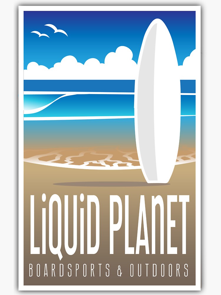 "Liquid Planet Art Deco Poster design" Sticker for Sale by PaulTilly ...
