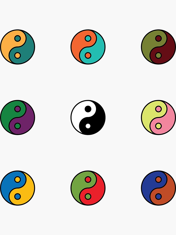 "The Colors of Yin - Yang" Sticker for Sale by TrippFritts | Redbubble