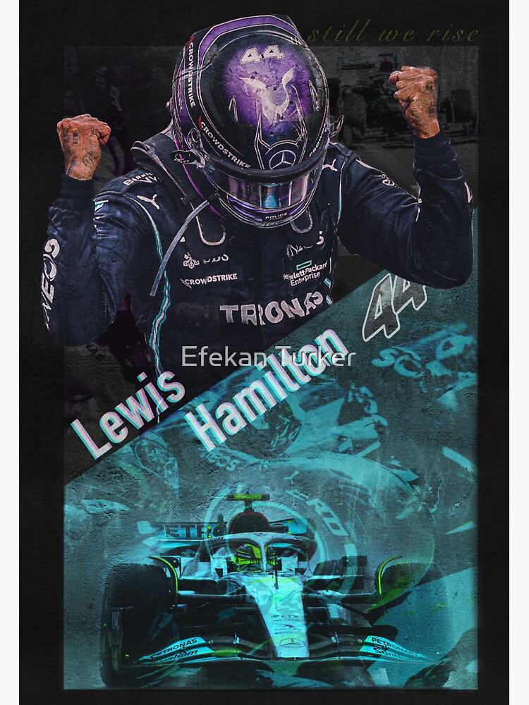 "Lewis Hamilton 44 and w13 car poster design" Sticker for Sale by ...