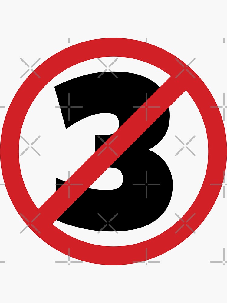 "Under Three Prohibition Sign" Sticker for Sale by TheMikis | Redbubble
