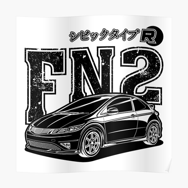 "Civic Type R FN2 - Black Print" Poster for Sale by Aswin77 | Redbubble