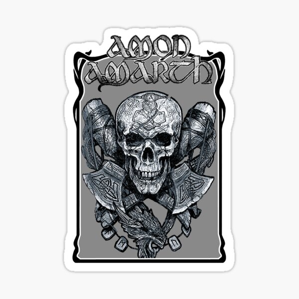 "Carved Skull by Amon Amarth Classic Viking Death Metal" Sticker for ...