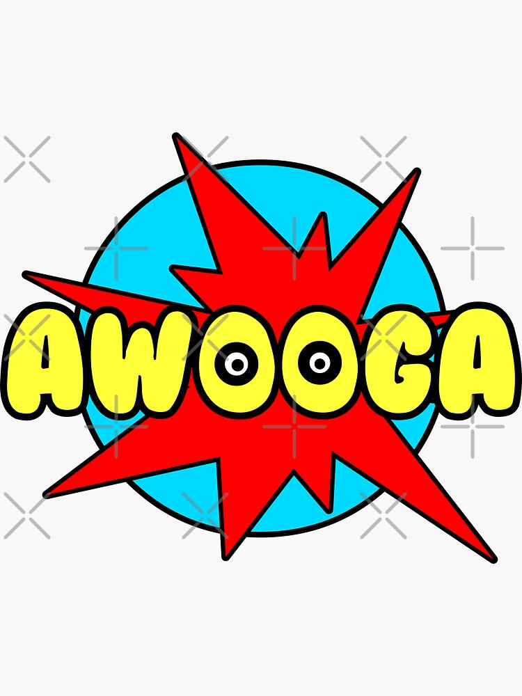"Awooga Funny Cartoon Comic Exclamation" Sticker for Sale by bcv122 ...